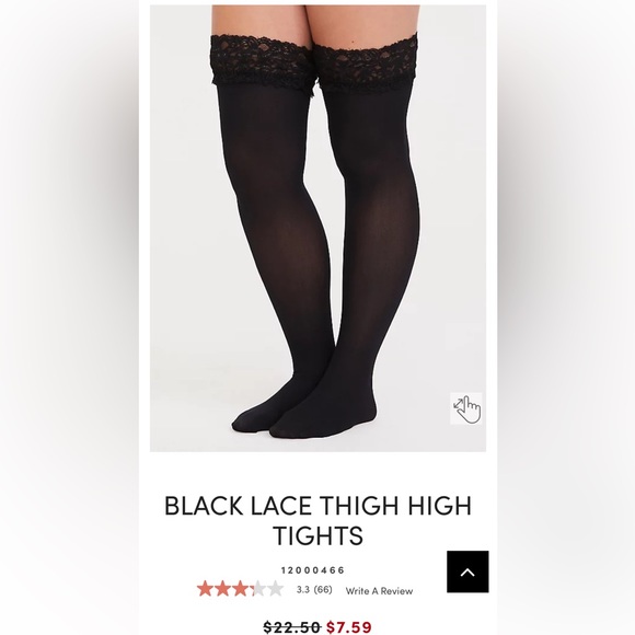 torrid | Accessories | Torrid Black Lace Thigh High Tights Black 00 ...